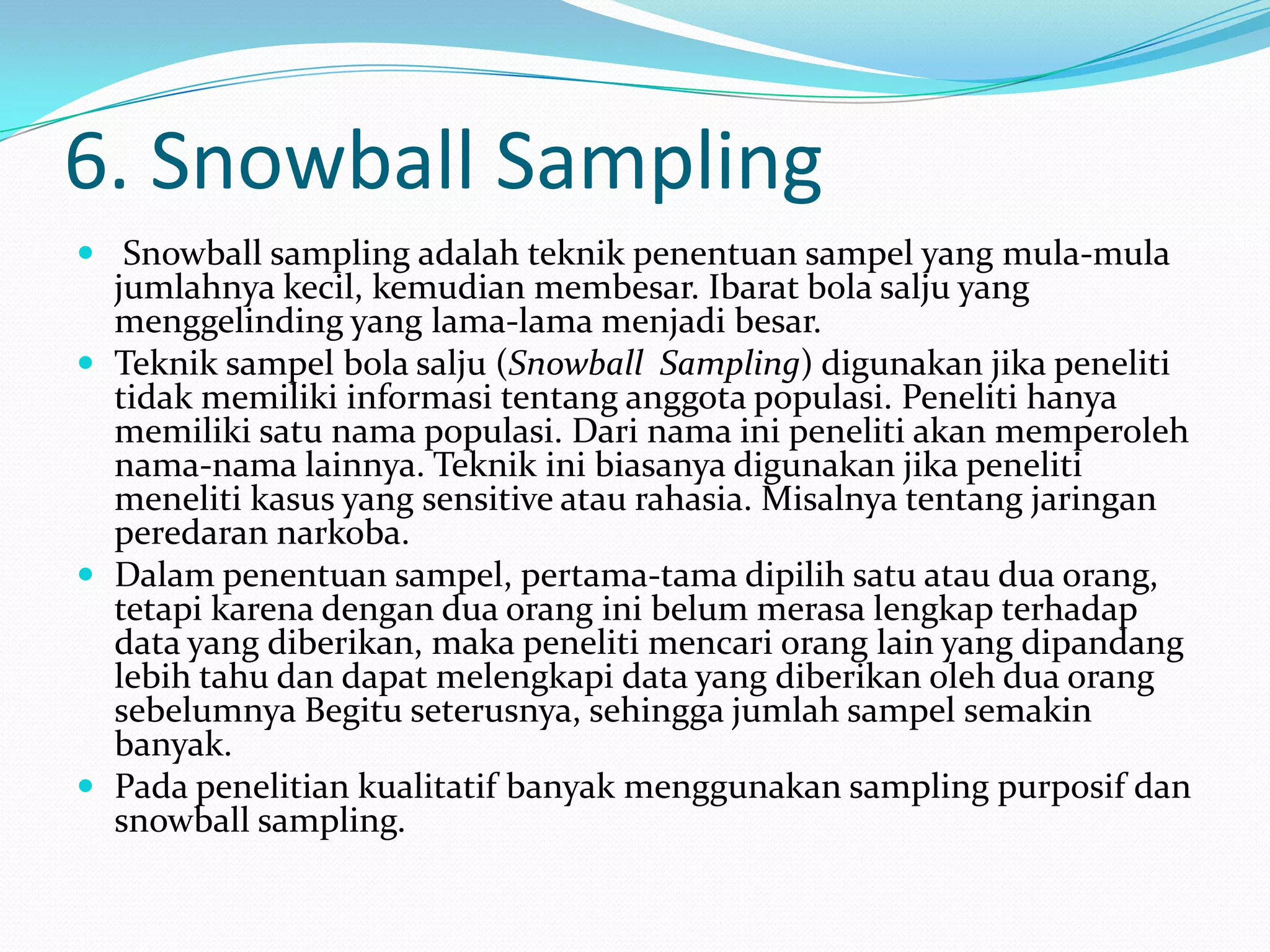 Metode pengambilan sampel (sampling) | PPTX
