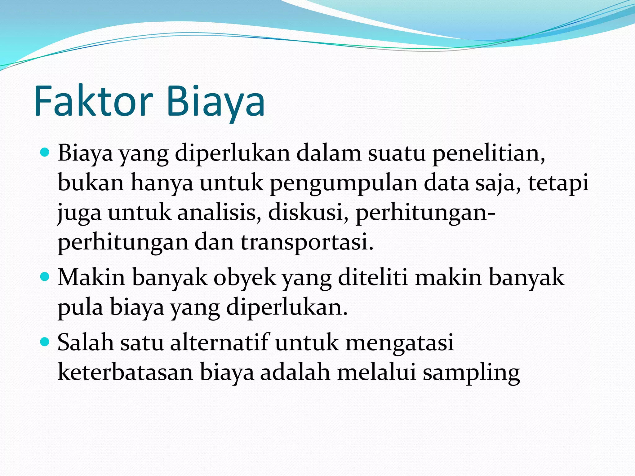 Metode pengambilan sampel (sampling) | PPTX