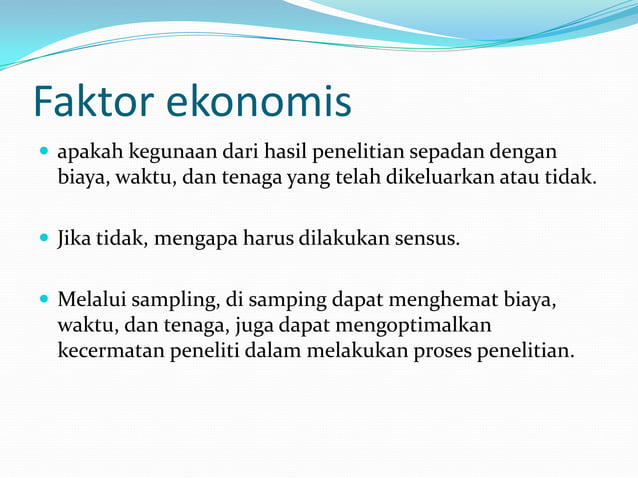 Metode pengambilan sampel (sampling) | PPTX