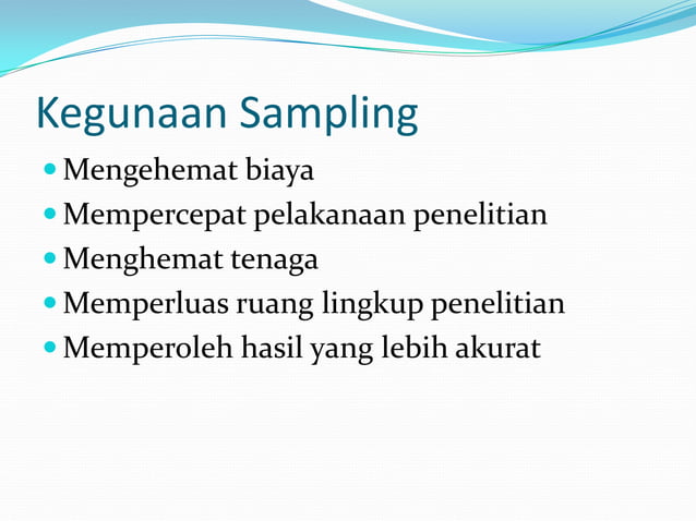 Metode pengambilan sampel (sampling) | PPTX