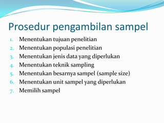 Metode pengambilan sampel (sampling) | PPTX