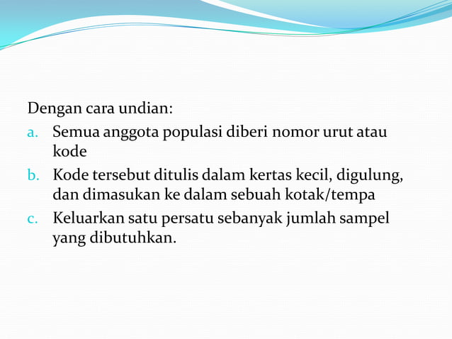 Metode pengambilan sampel (sampling) | PPTX