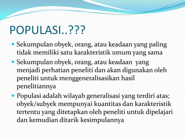 Metode pengambilan sampel (sampling) | PPTX