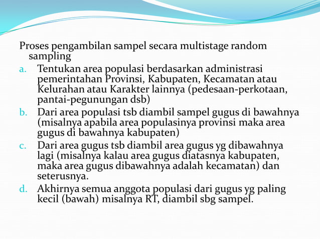 Metode pengambilan sampel (sampling) | PPTX