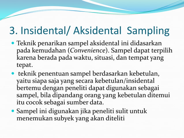 Metode pengambilan sampel (sampling) | PPTX