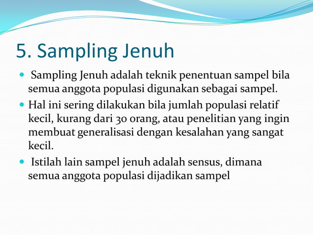 Metode pengambilan sampel (sampling) | PPTX