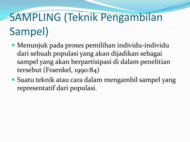 Metode pengambilan sampel (sampling) | PPTX
