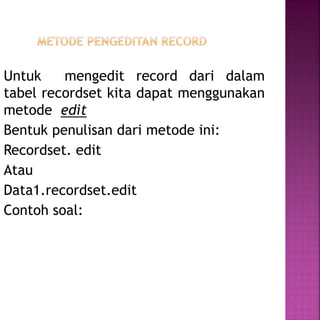 Metode penghapusan record | PPTX
