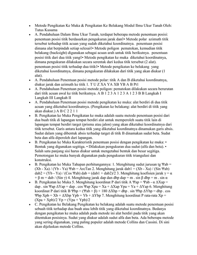 edu Metode pengikatan ke muka | PDF