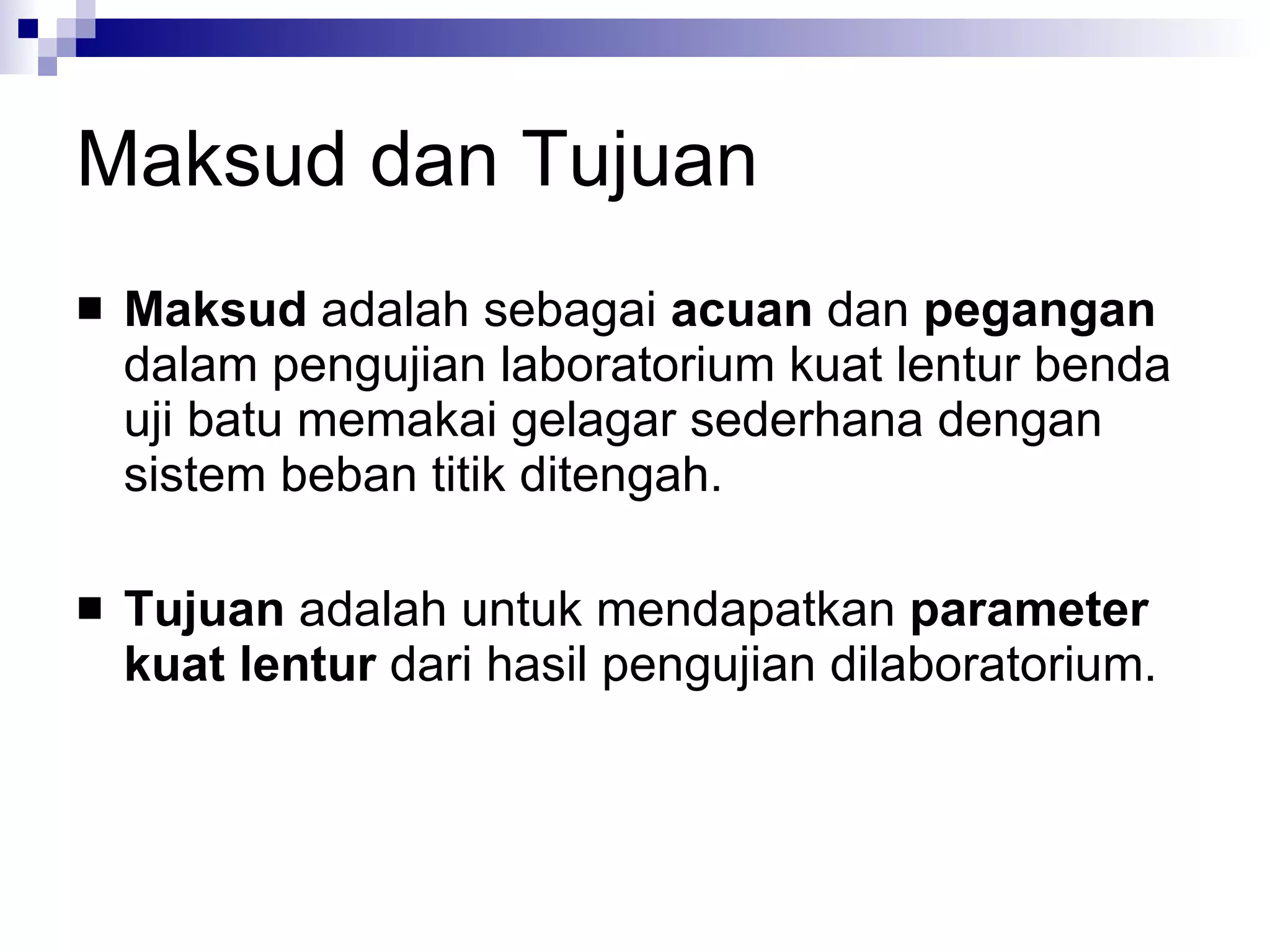 Metode pengujian kuat lentur beton | PPT