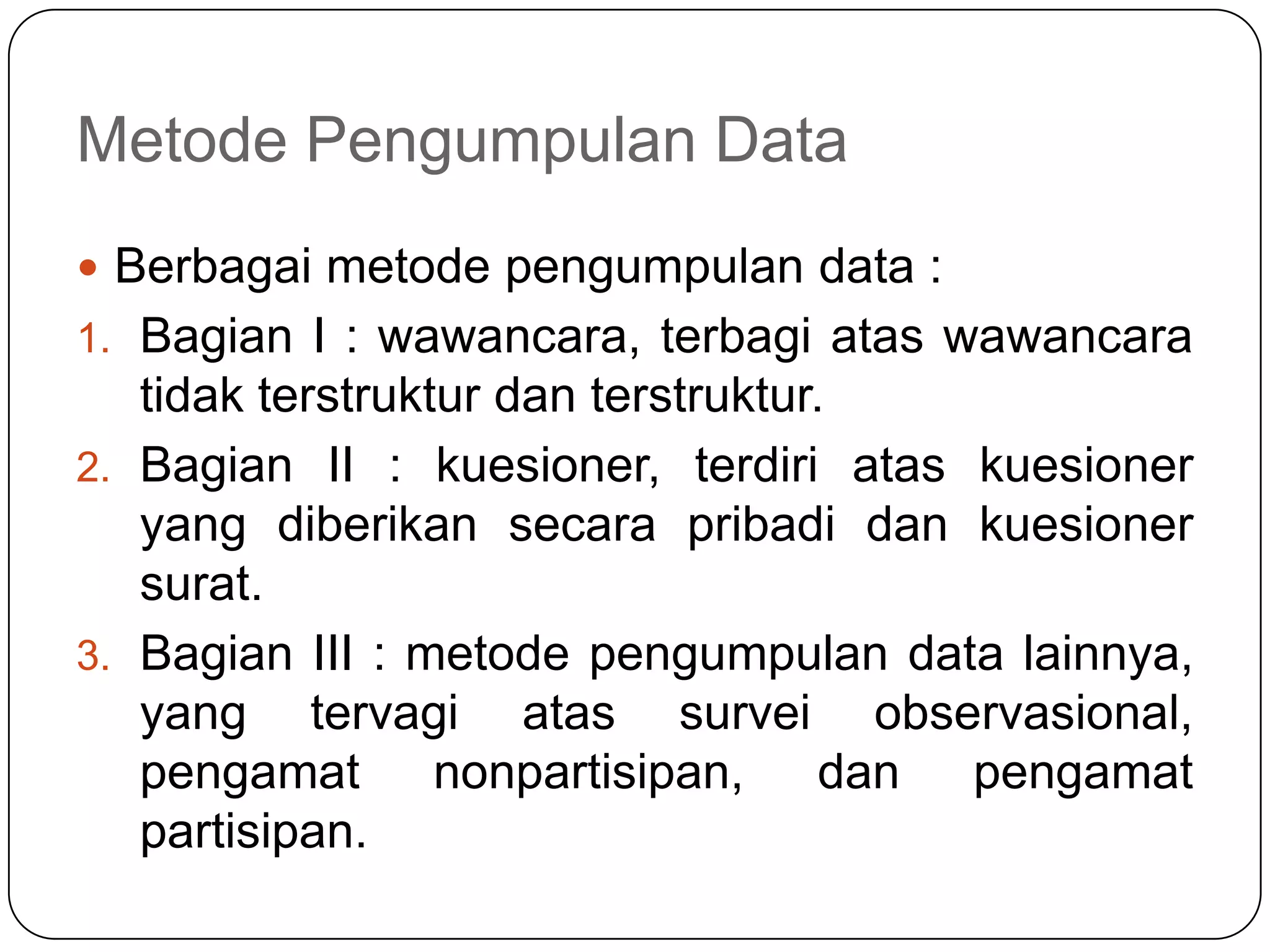 BAB 10 Metode pengumpulan data | PPTX