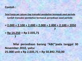 Metode penilaian persediaan periodik | PPTX