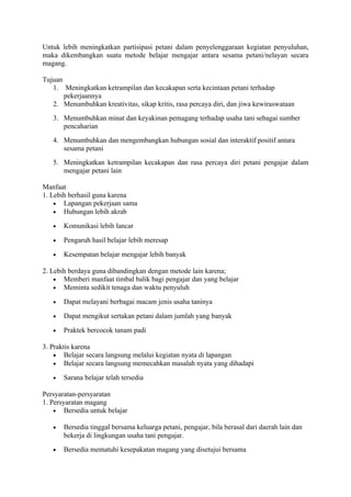 Metode penyuluhan partisipatif | PDF