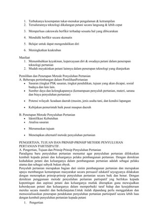 Metode penyuluhan partisipatif | PDF