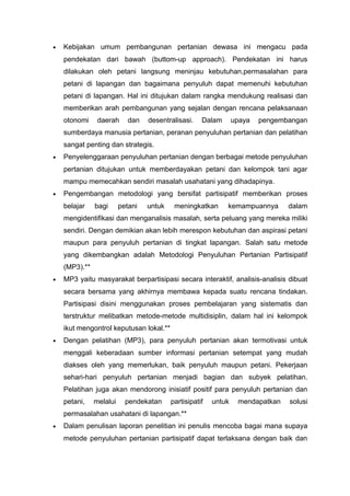 Metode penyuluhan partisipatif | PDF