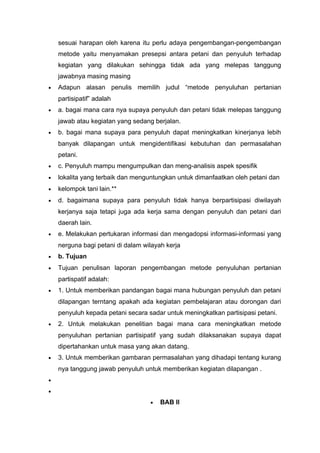 Metode penyuluhan partisipatif | PDF