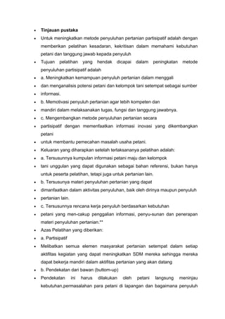 Metode penyuluhan partisipatif | PDF