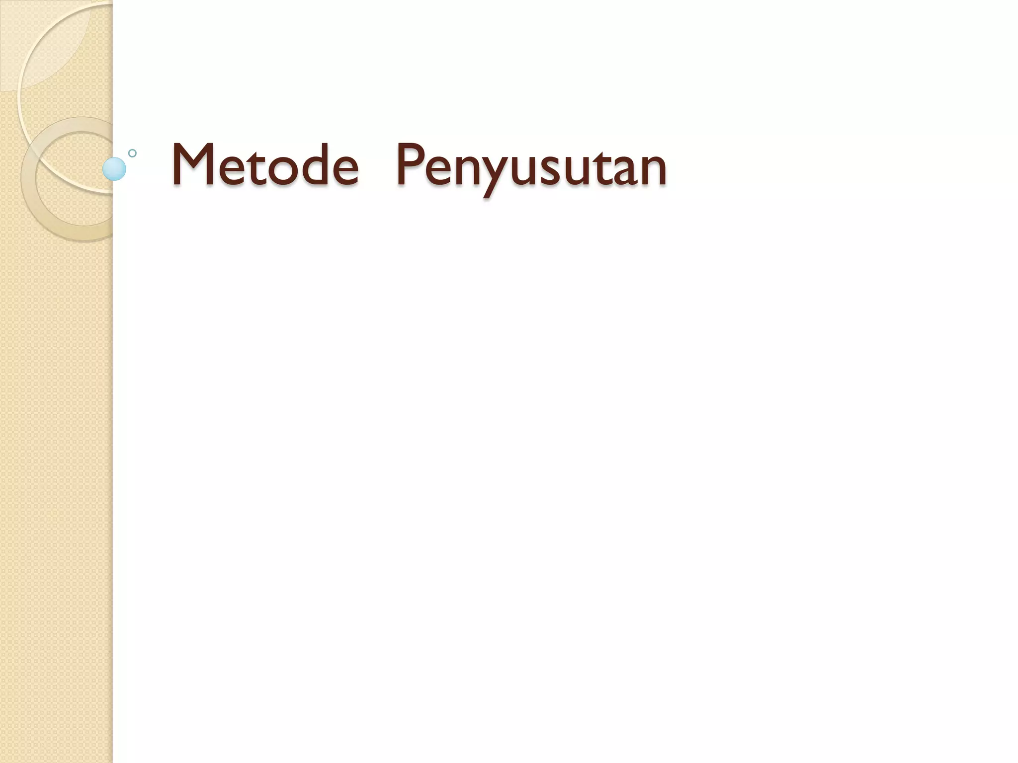Metode penyusutan | PDF