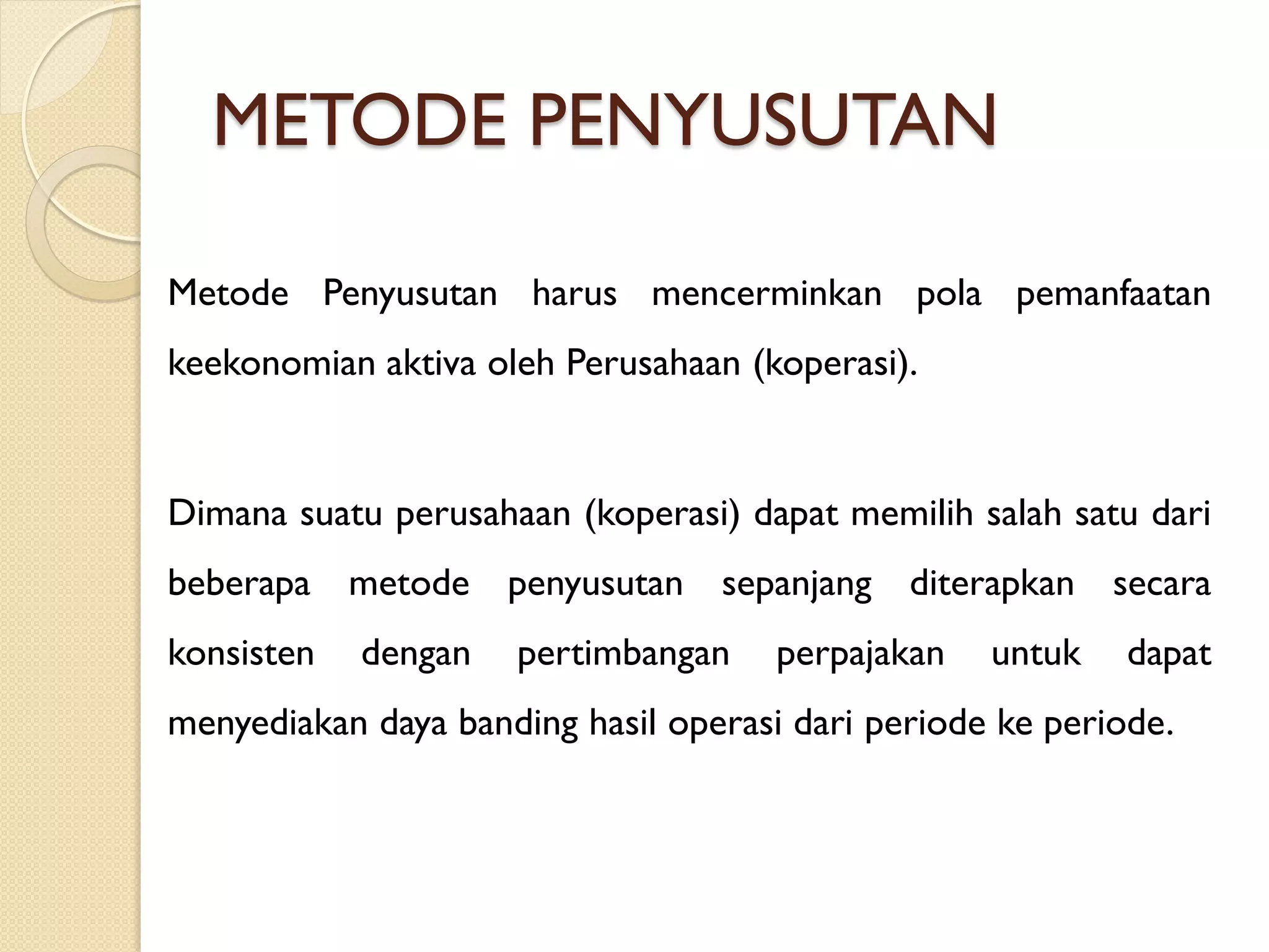 Metode penyusutan | PDF