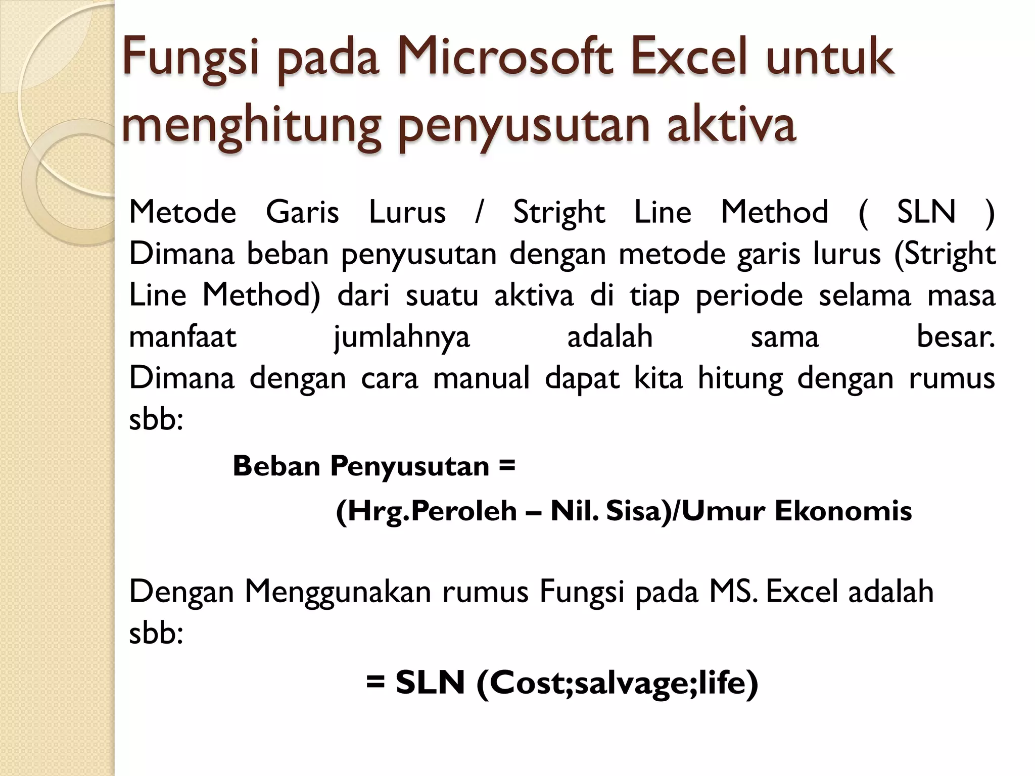 Metode penyusutan | PDF
