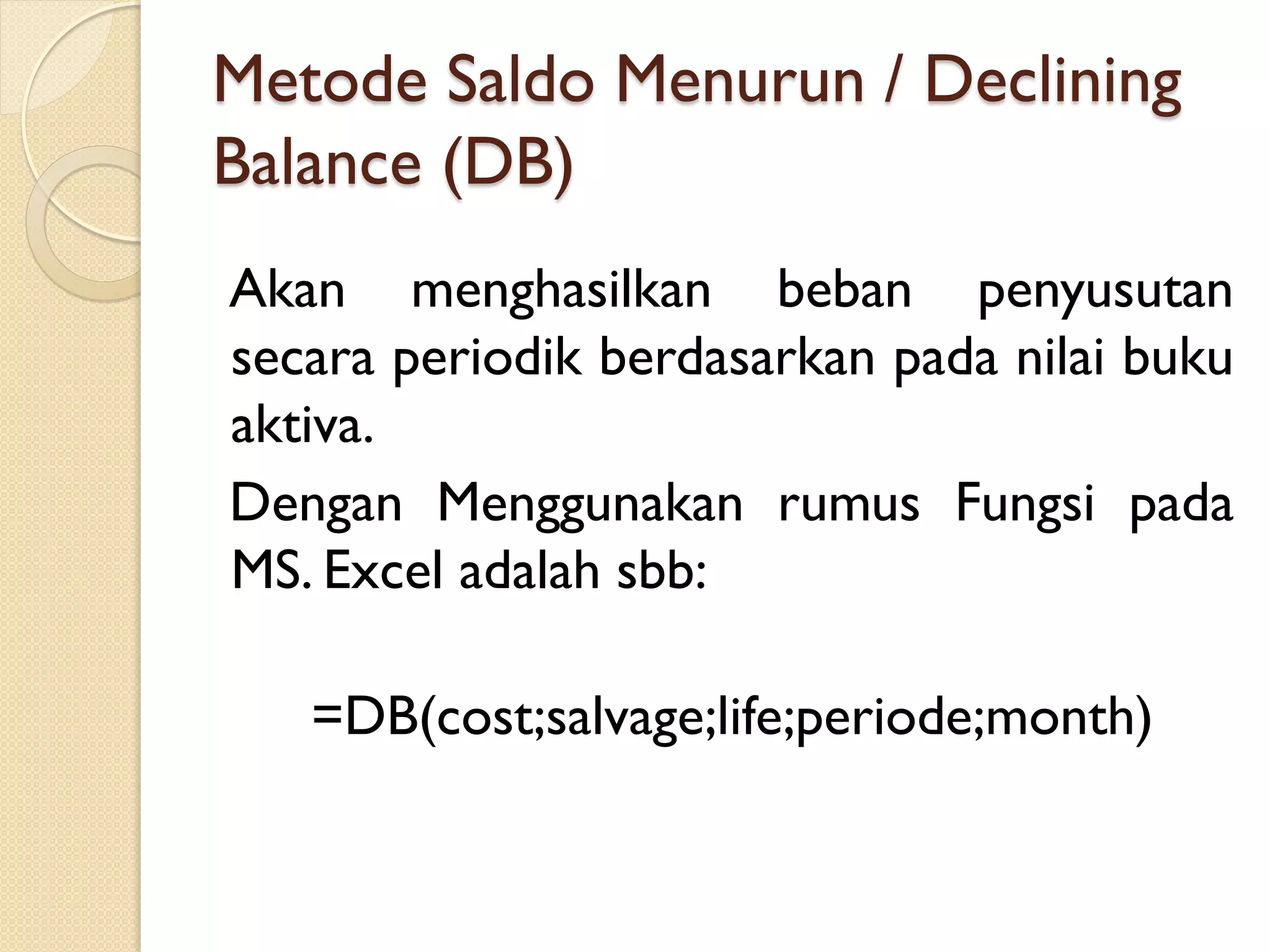 Metode penyusutan | PDF