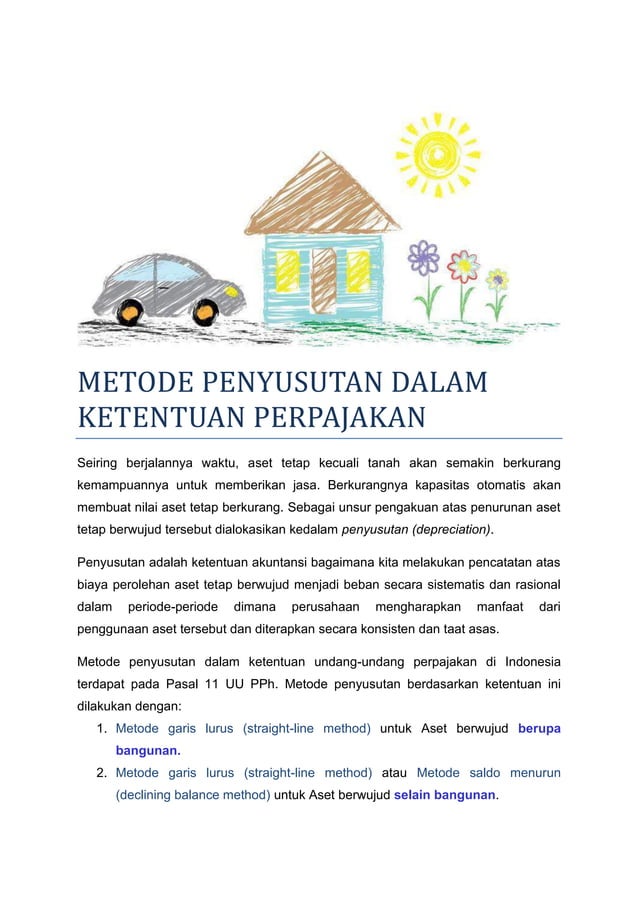 METODE PENYUSUTAN DALAM KETENTUAN PERPAJAKAN | PDF
