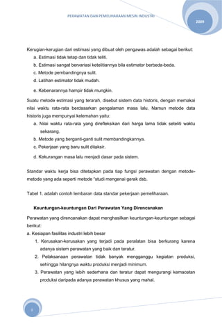 Metode perawatan mesin | DOCX