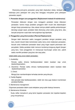 Metode perawatan mesin | DOCX