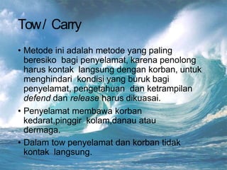 METODE PERTOLONGAN DI AIR meliputi sasaran dan komponen | PPTX