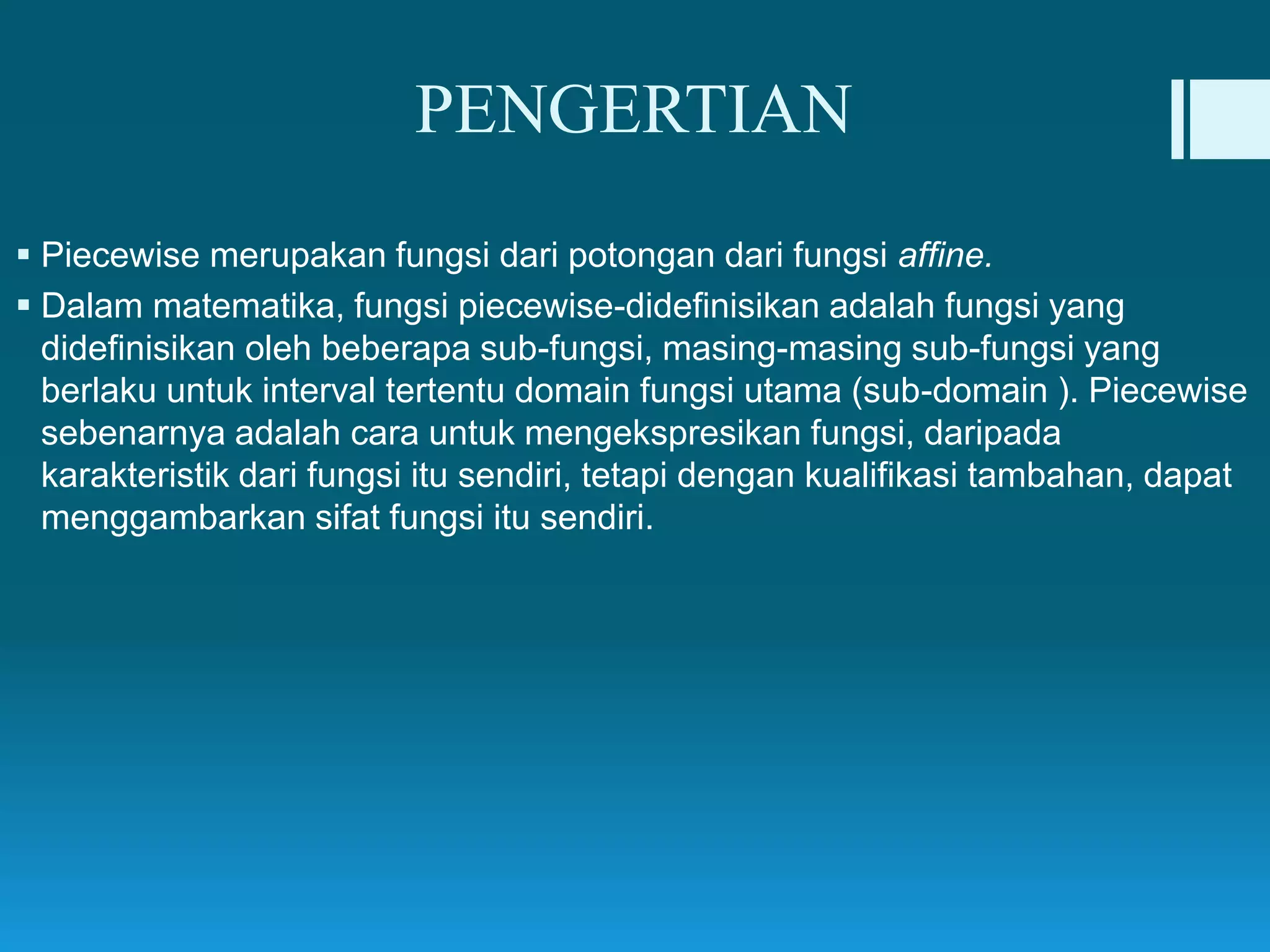 Metode piecewise keadaan transien | PPTX