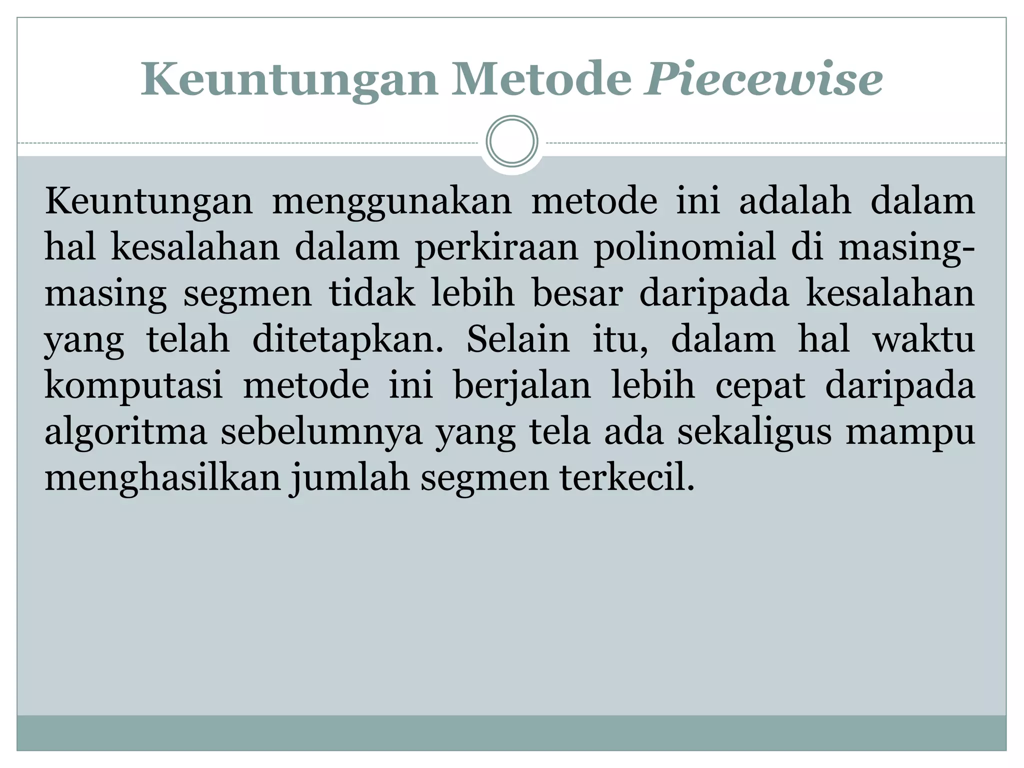 Metode piecewise keadaan transien | PPTX