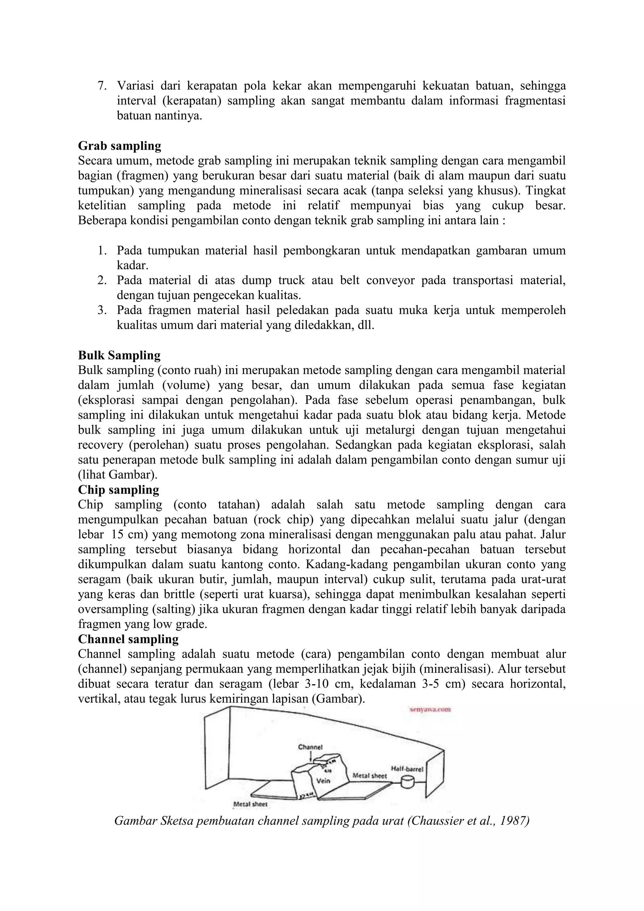 Metode sampling pada jenis – jenis endapan | DOCX