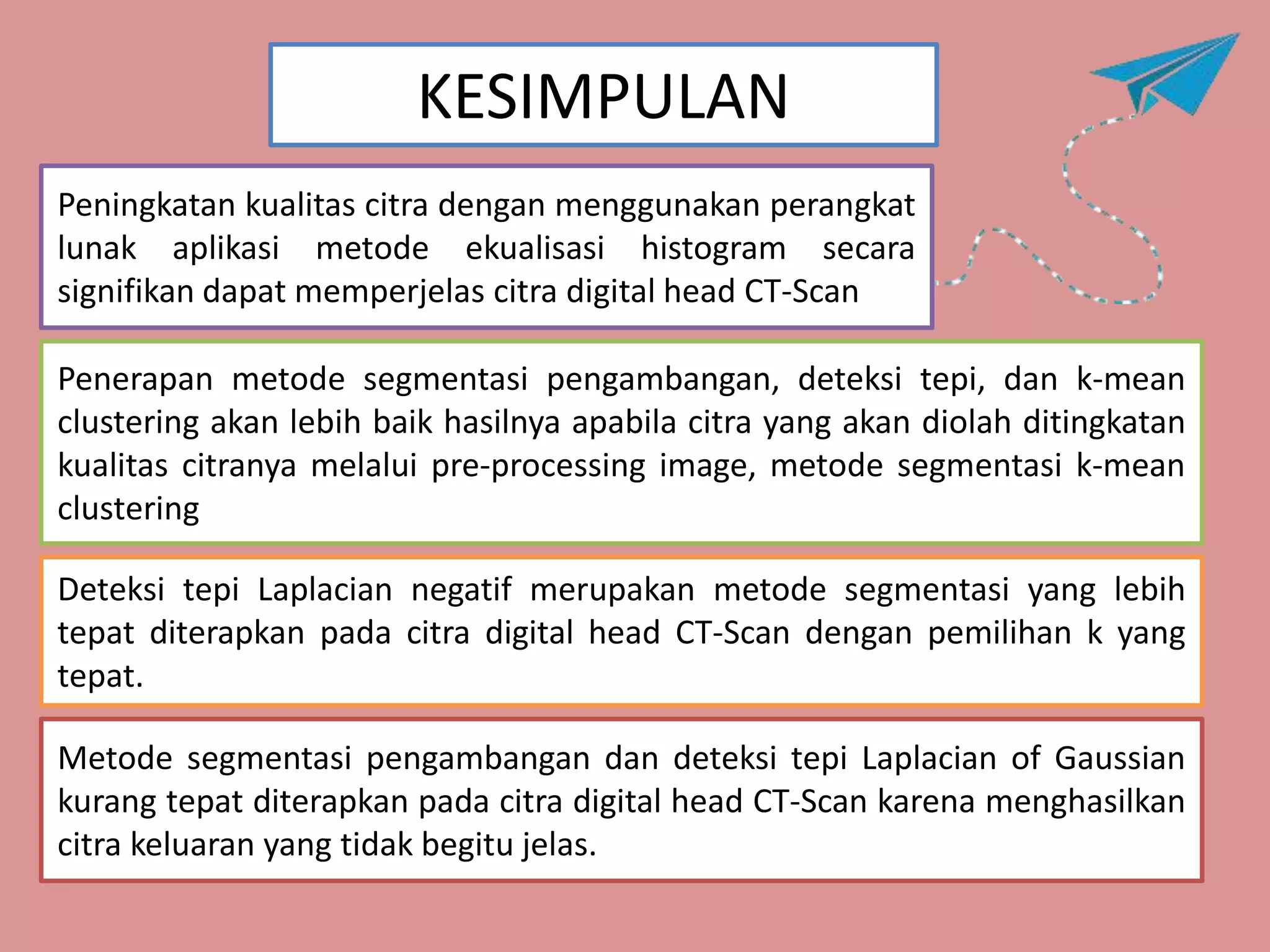 METODE SEGMENTASI UNTUK ANALISIS CITRA DIGITAL HEAD CT-SCAN | PPTX