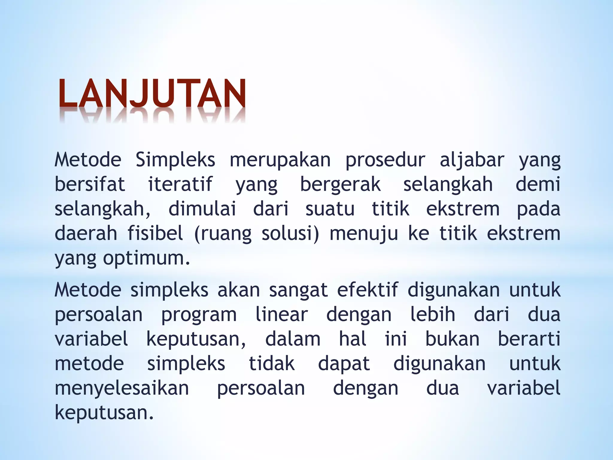 Metode Simpleks | PPTX