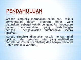 Metode Simpleks | PPTX