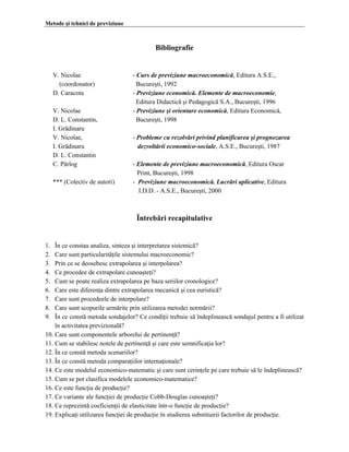 Metode si tehnici de previziune | PDF