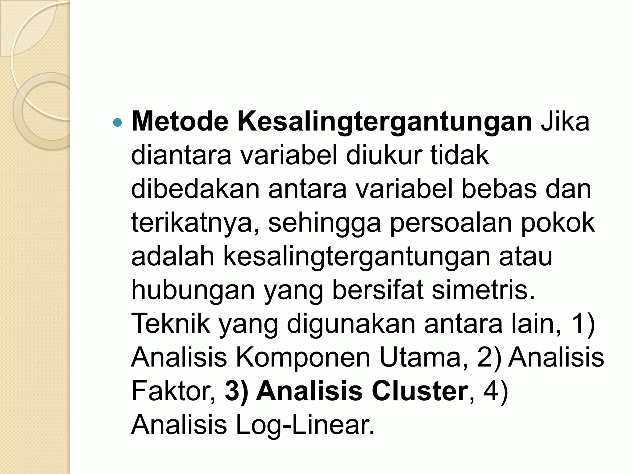 Metode statistik multivariat | PPTX