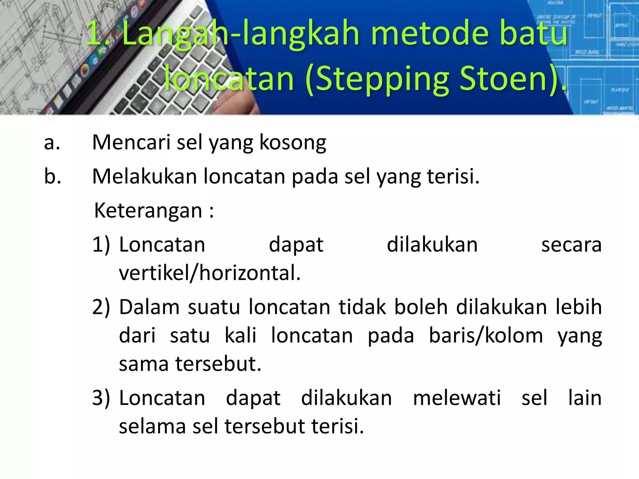 Metode stepping stone | PPTX