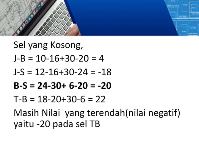 Metode stepping stone | PPTX