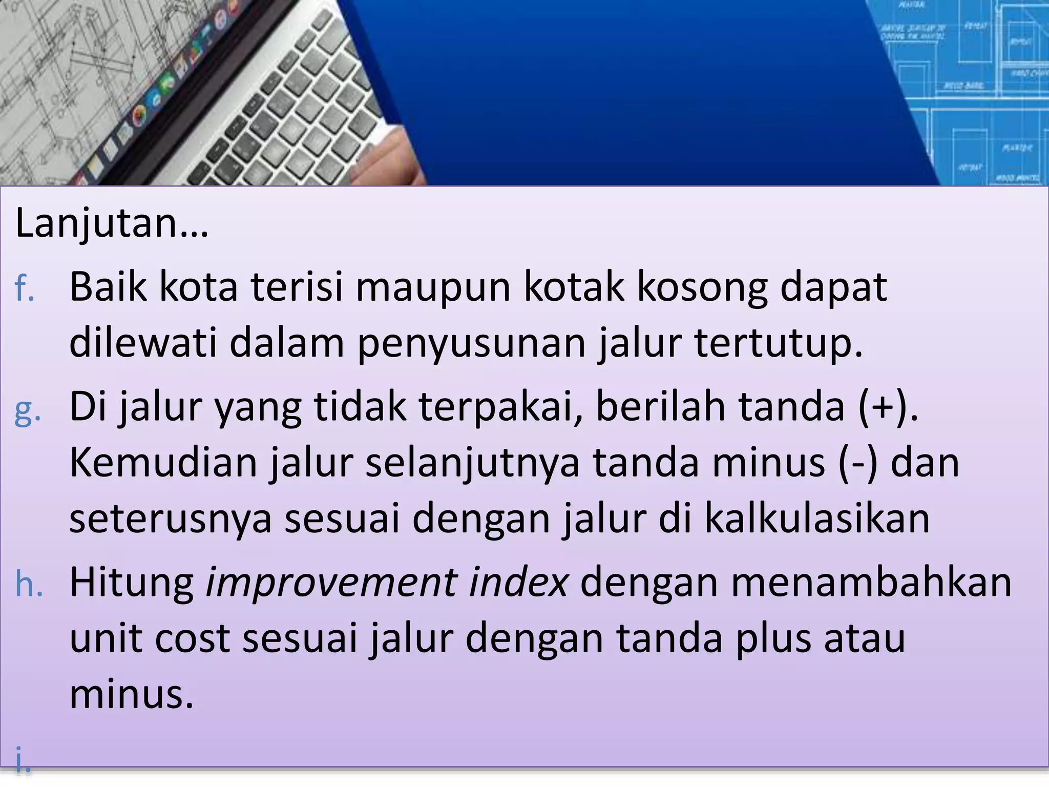 Metode stepping stone revisi | PPTX