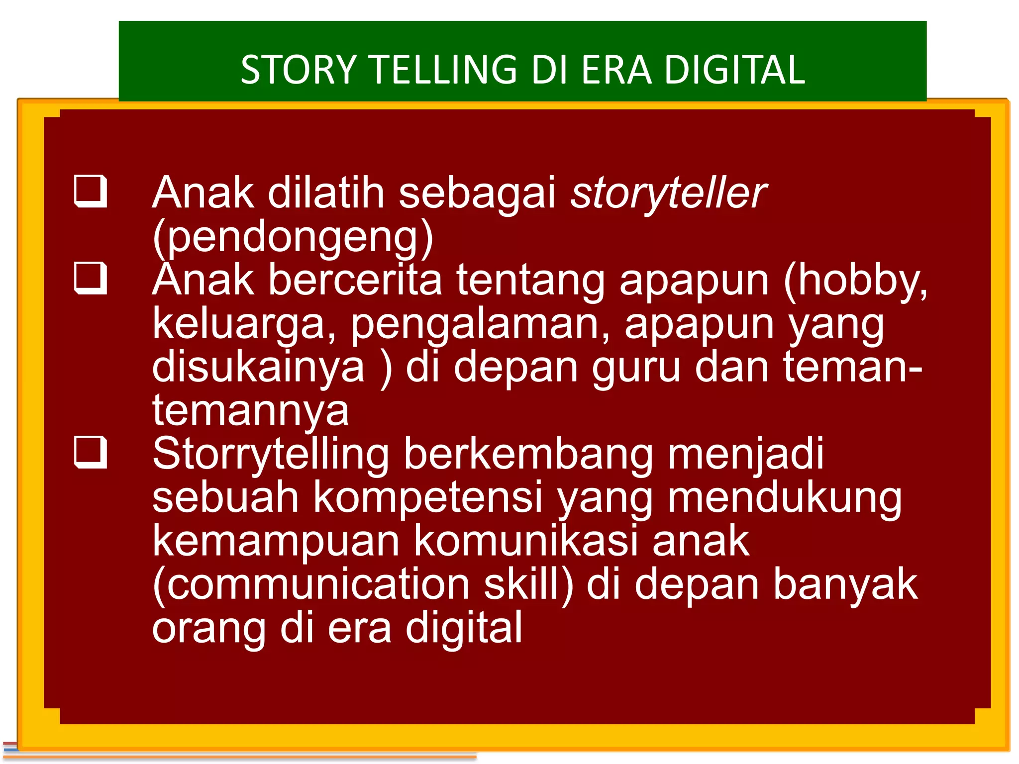 Metode Story Telling & Learning Story dalam Pembelajaran di TK | PDF