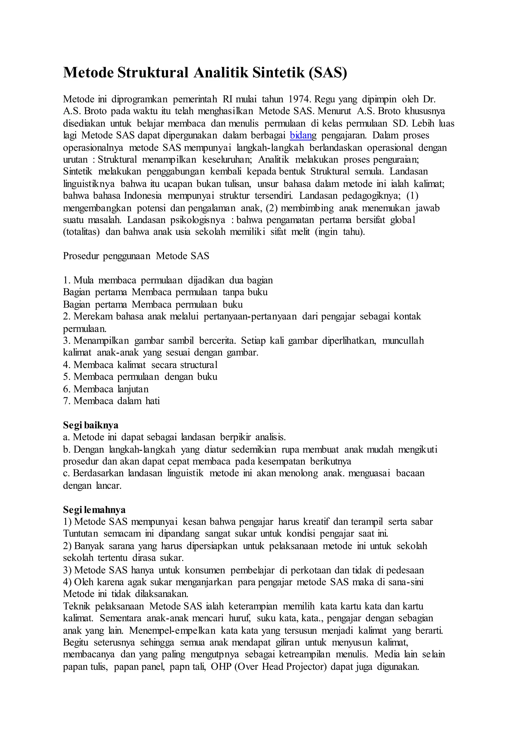 Metode struktural analitik sintetik | DOCX