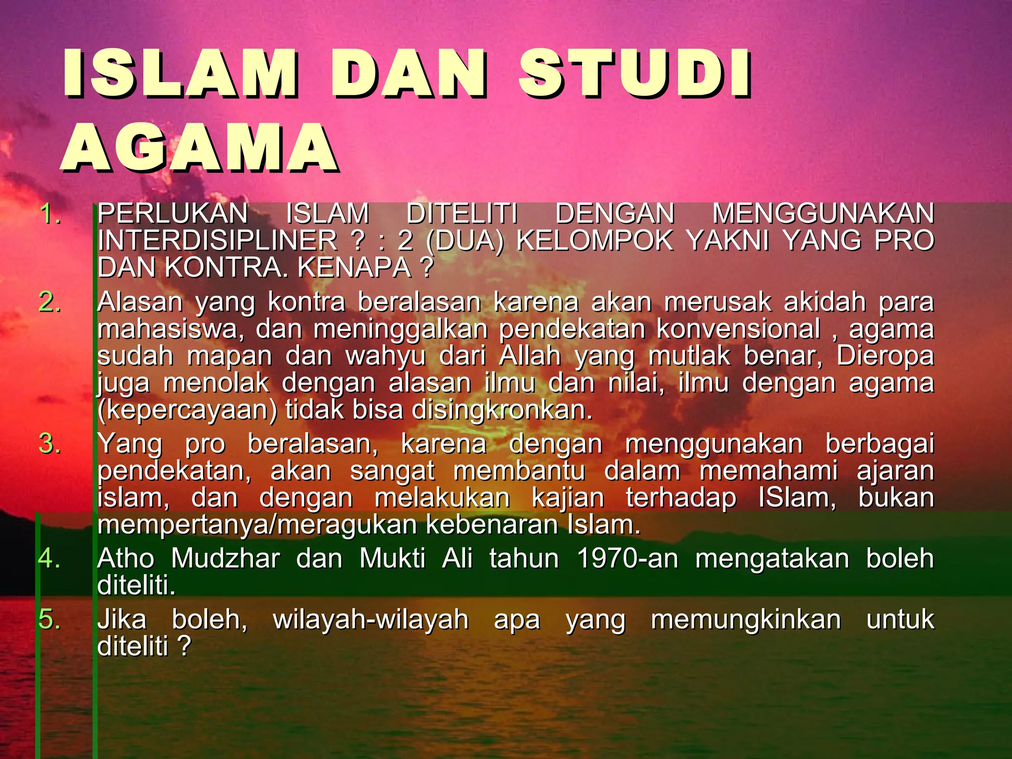 Metode studi islam | PPT