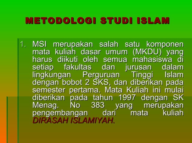 Metode studi islam | PPT