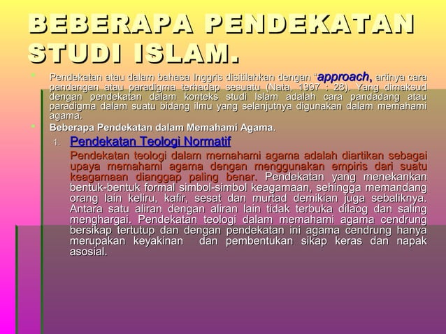 Metode studi islam | PPT