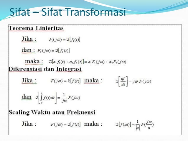 Metode transformasi fourier | PPTX