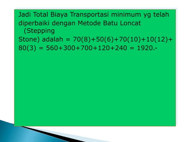 Metode transportasi | PPTX