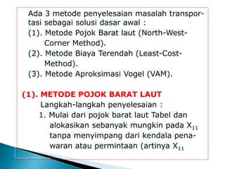 Metode transportasi | PPTX