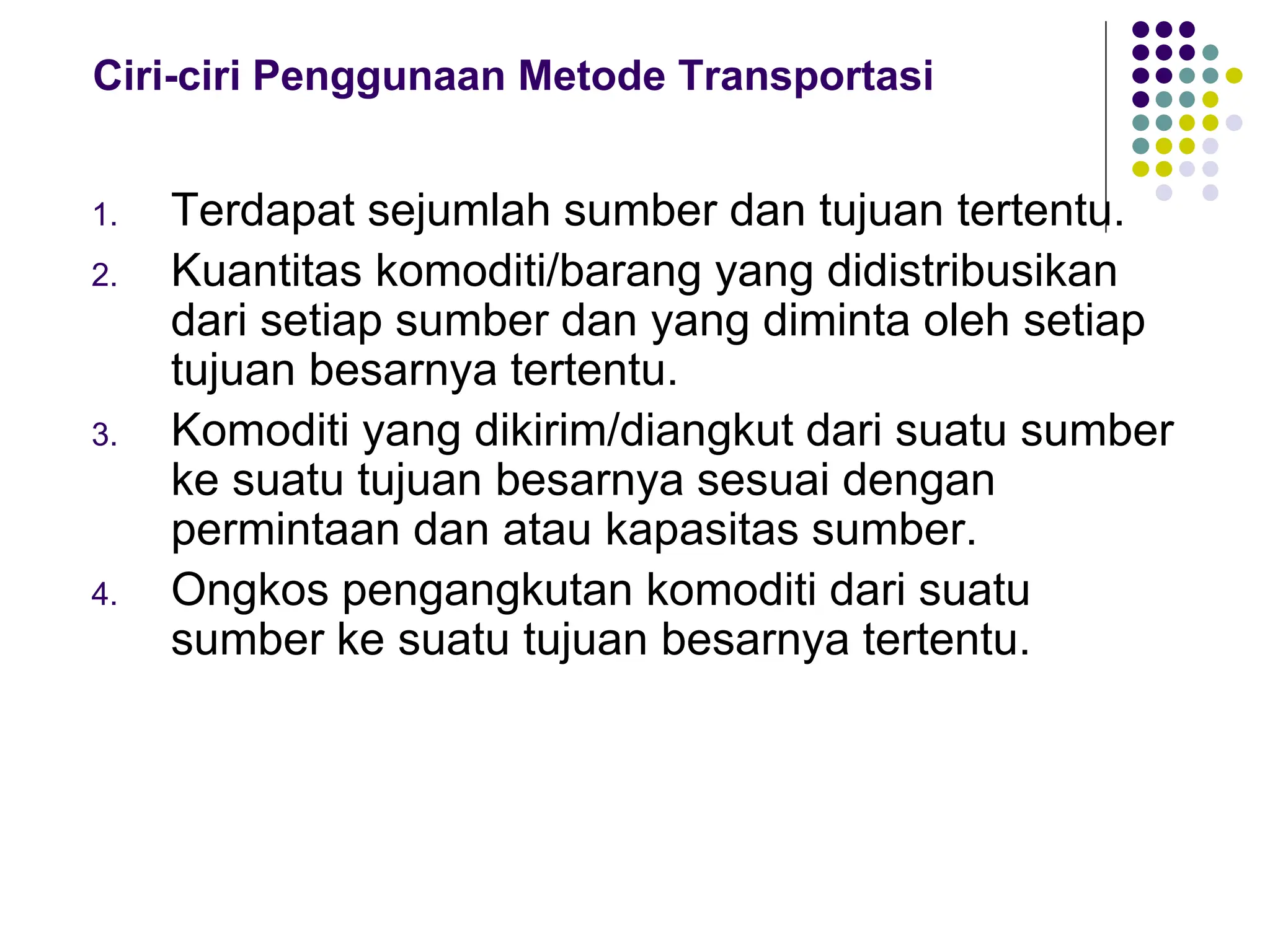 Metode Transportasi.ppt transportasi transport | PPT