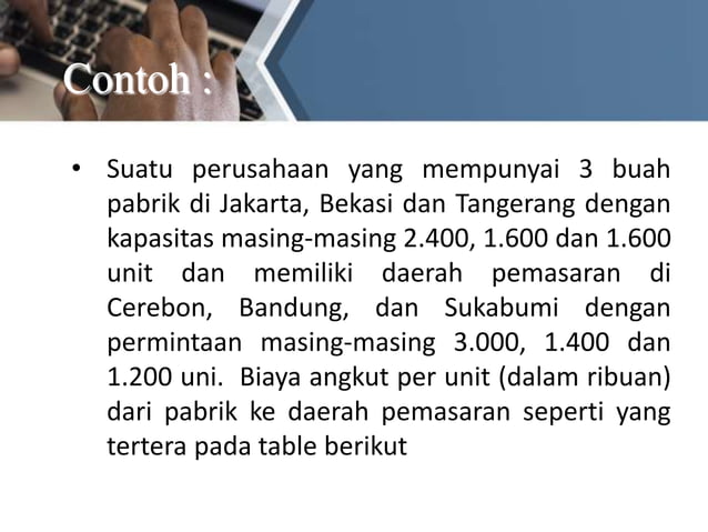 Metode transportasi (lp) | PPT